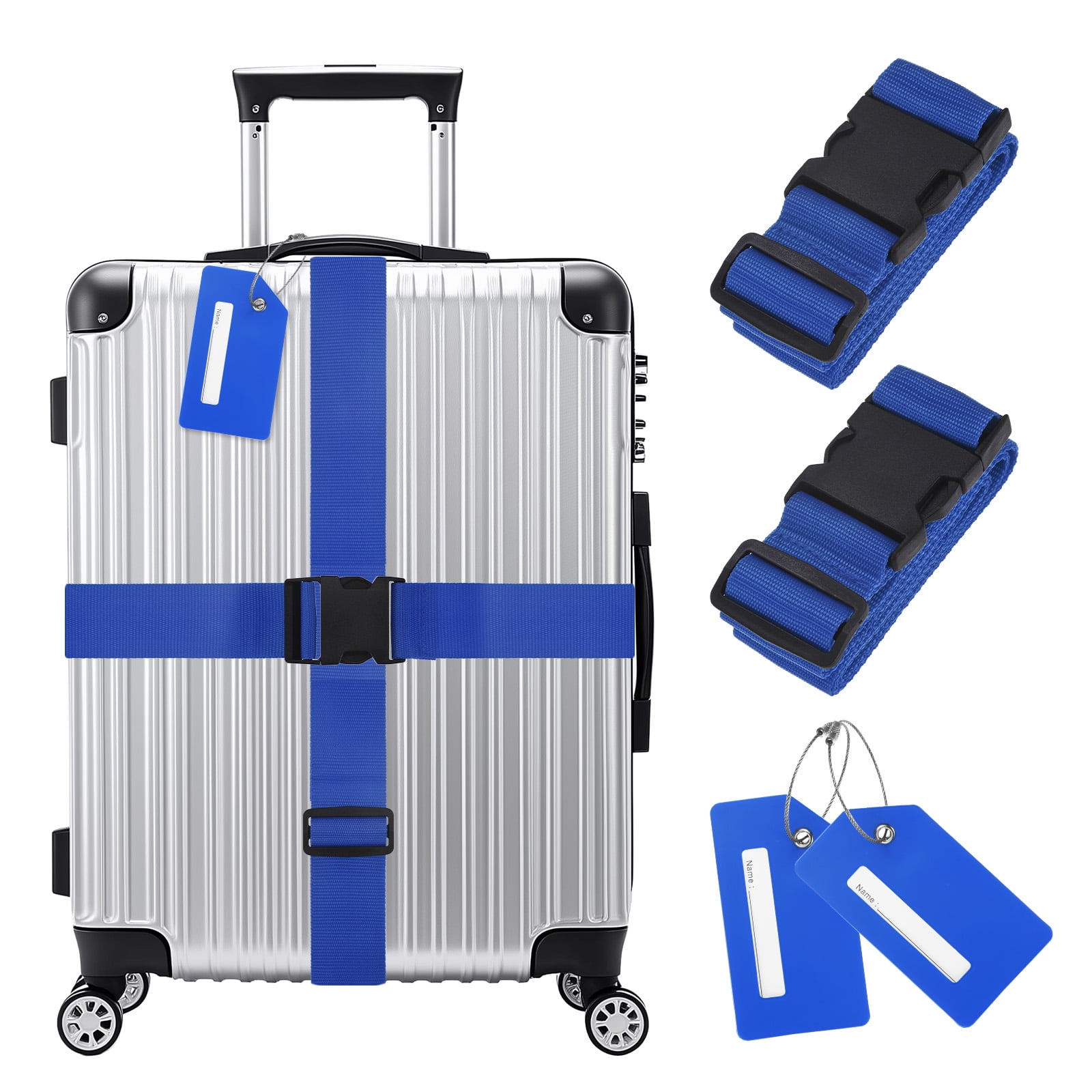 2-Sets Luggage Straps TSA Approved, Luggage Straps Suitcase Tags Set ...