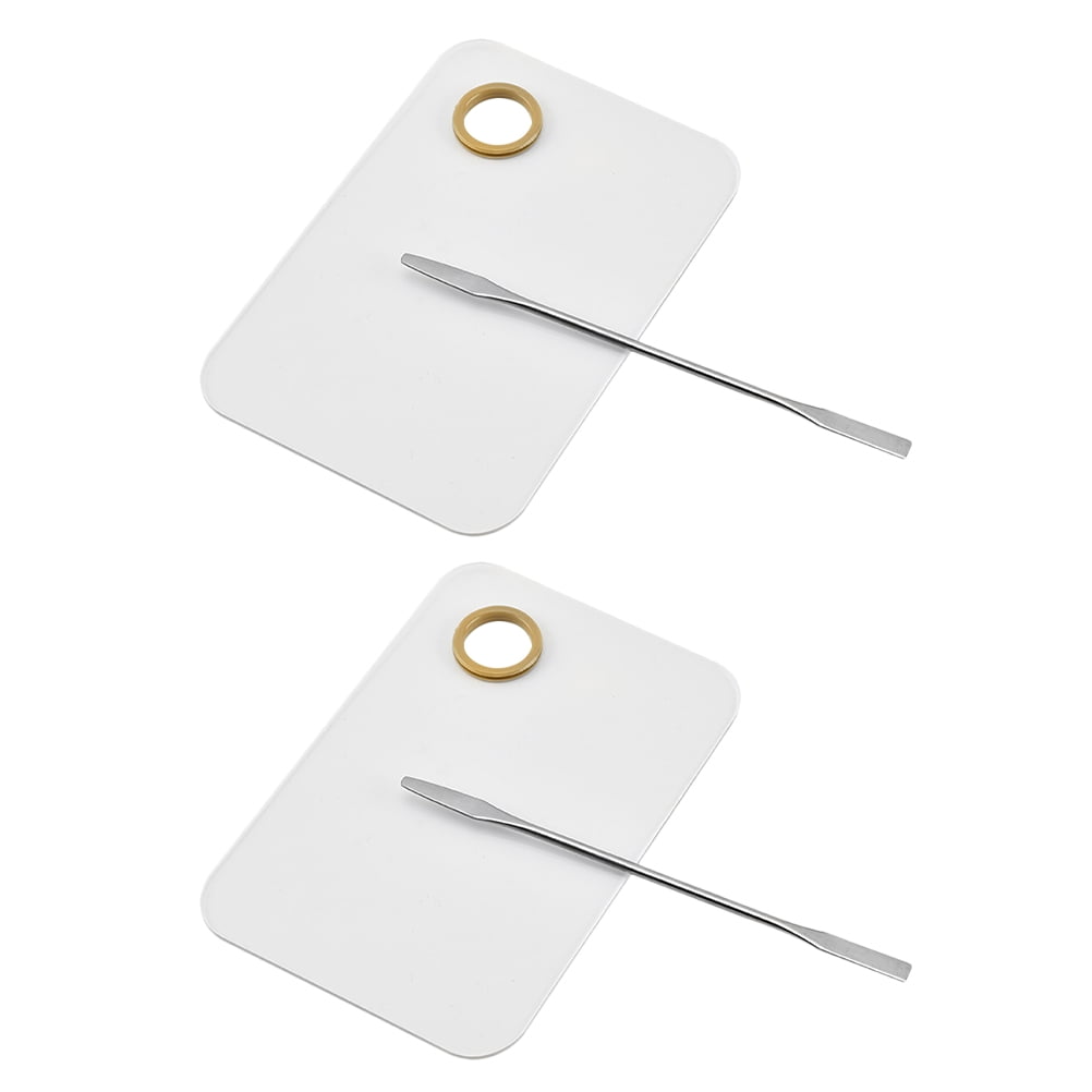 2 Sets Makeup Mixing Plates Beauty Palette Cosmetic White Acrylic ...