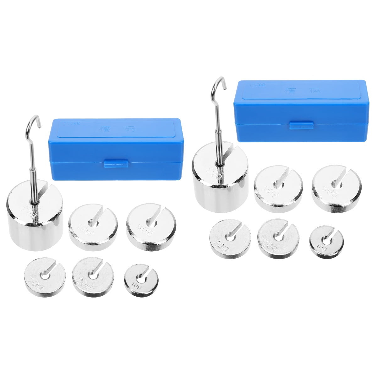 2 Sets Metal Slotted Mass Weights with Hanger for Lab Use, Precision ...