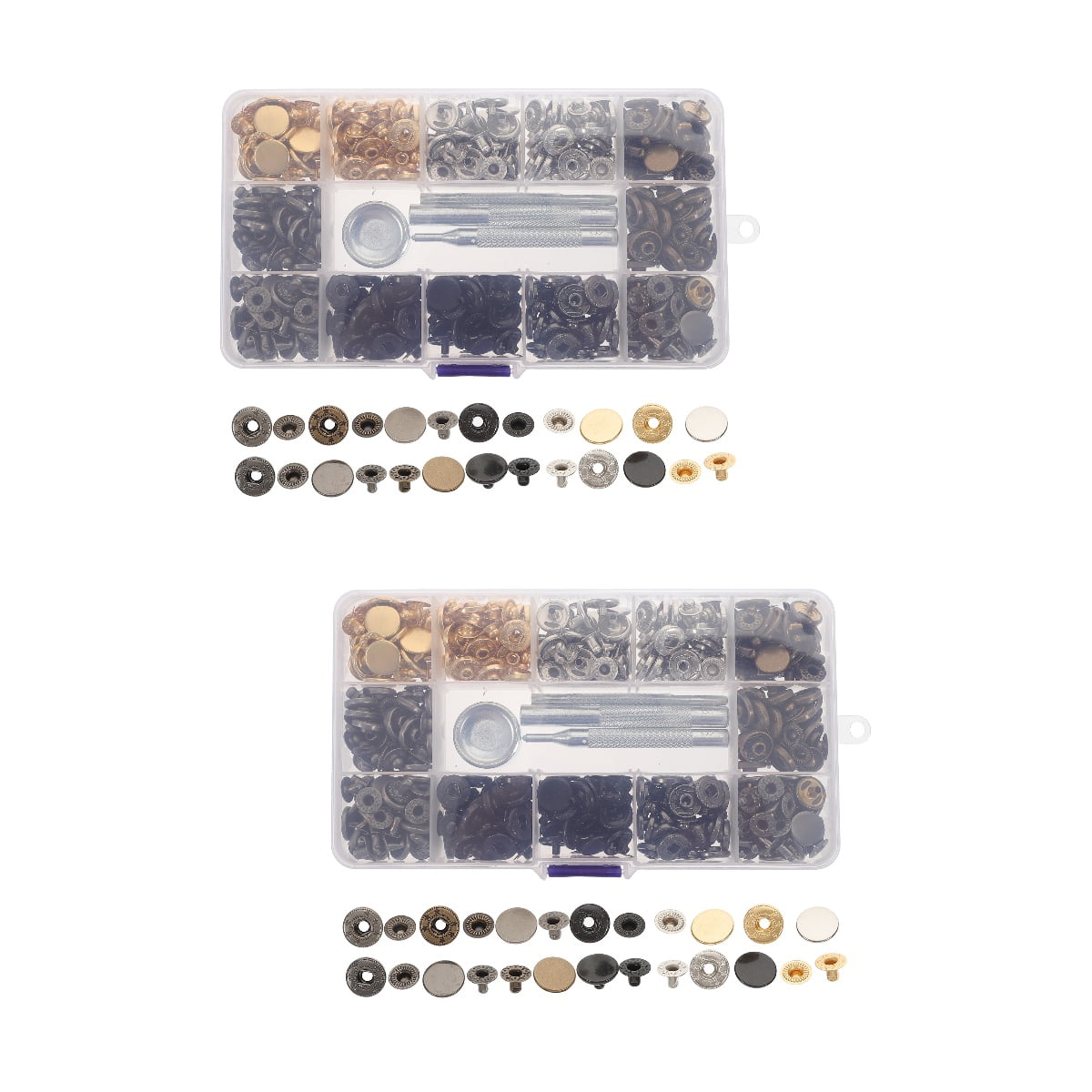 Eease 2 Sets Metal Snap Button Leather Snap Fasteners Kit for Clothes ...