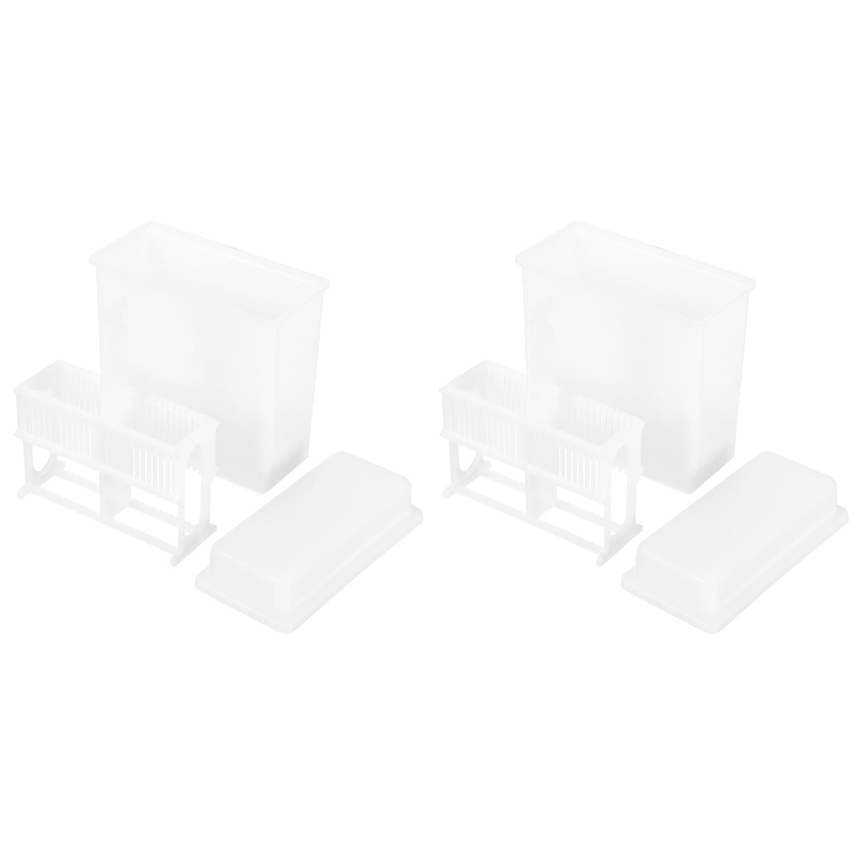 2 Sets Microscope Slide Rack 24 Slots Slides Staining Plastic Storage ...