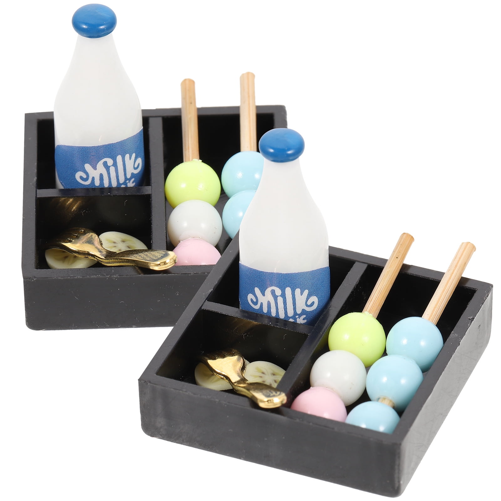 2 Sets Mini Accessories Miniture Decoration Miniature Food and Play ...