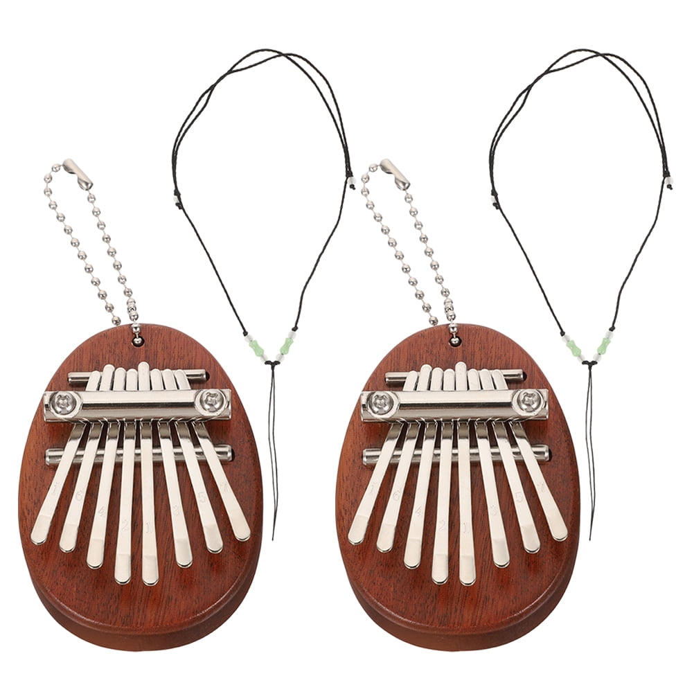 2 Sets Mini Kalimba Thumb Piano: 8-Key Finger Piano - Portable Wooden ...