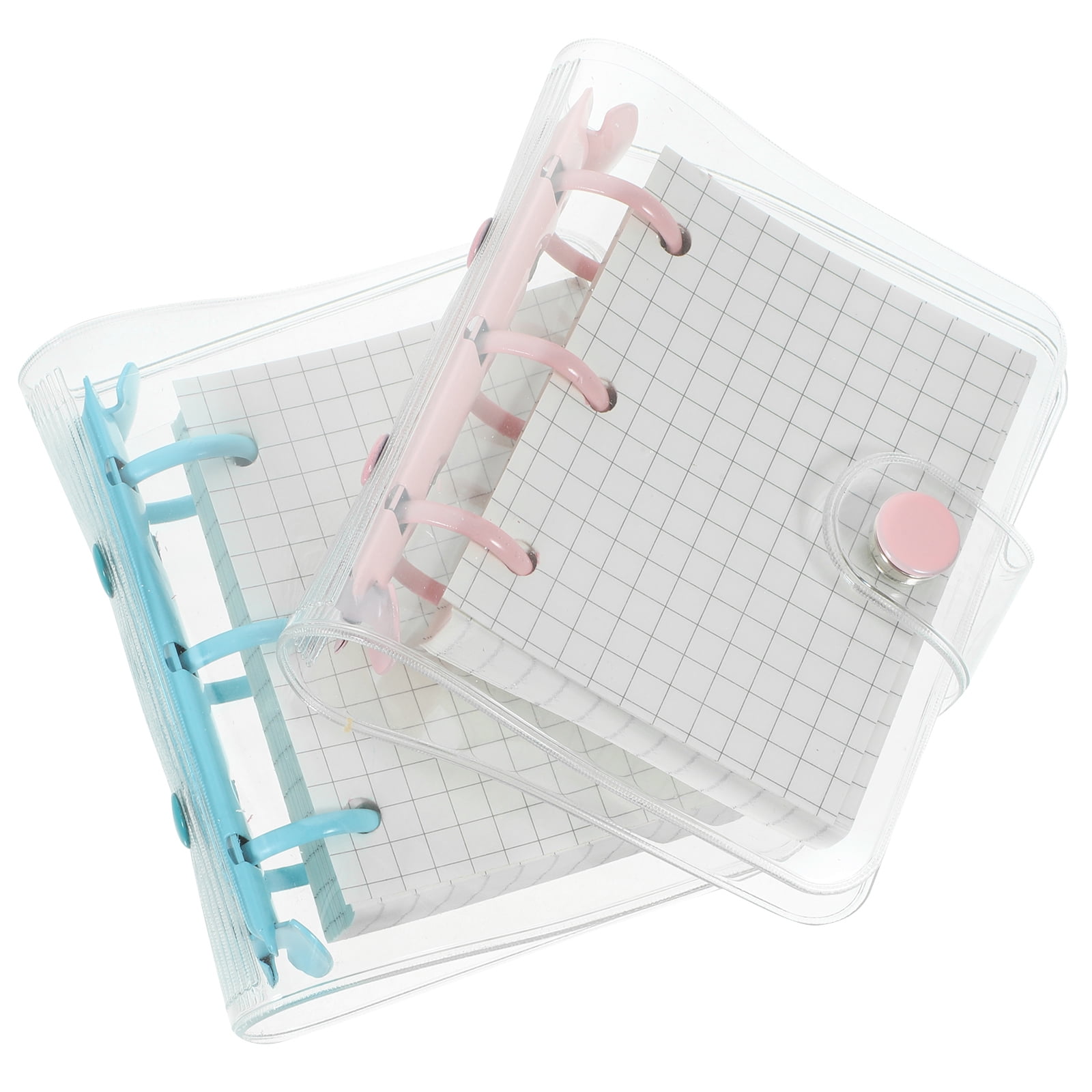 2 Sets Mini Loose-leaf Notebook Creative Transparent Buckle Loose-leaf ...