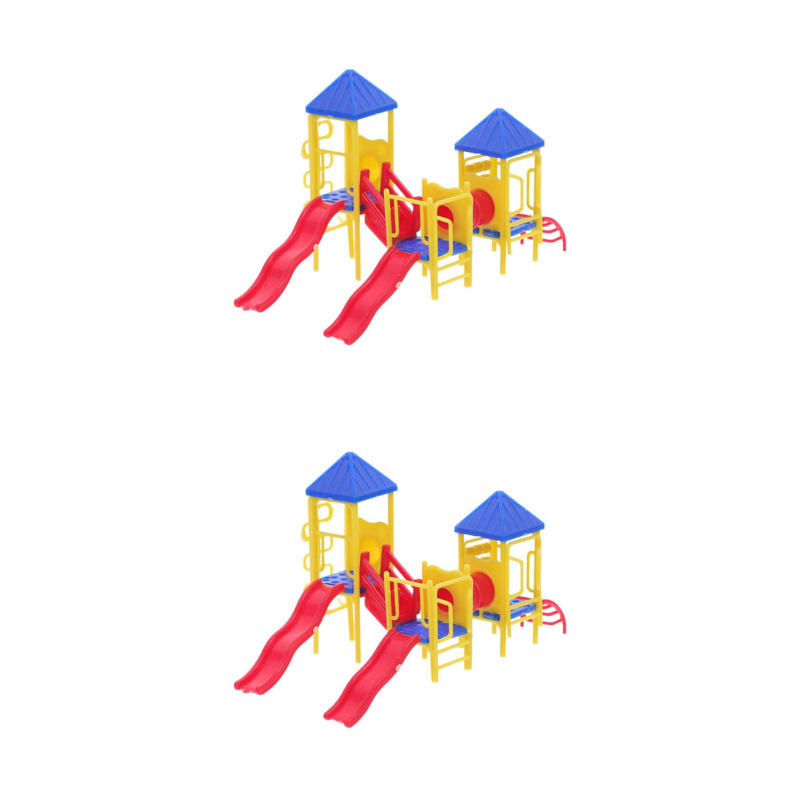 2 Sets Mini Playground Model Mini Children's Playground Model Miniature ...