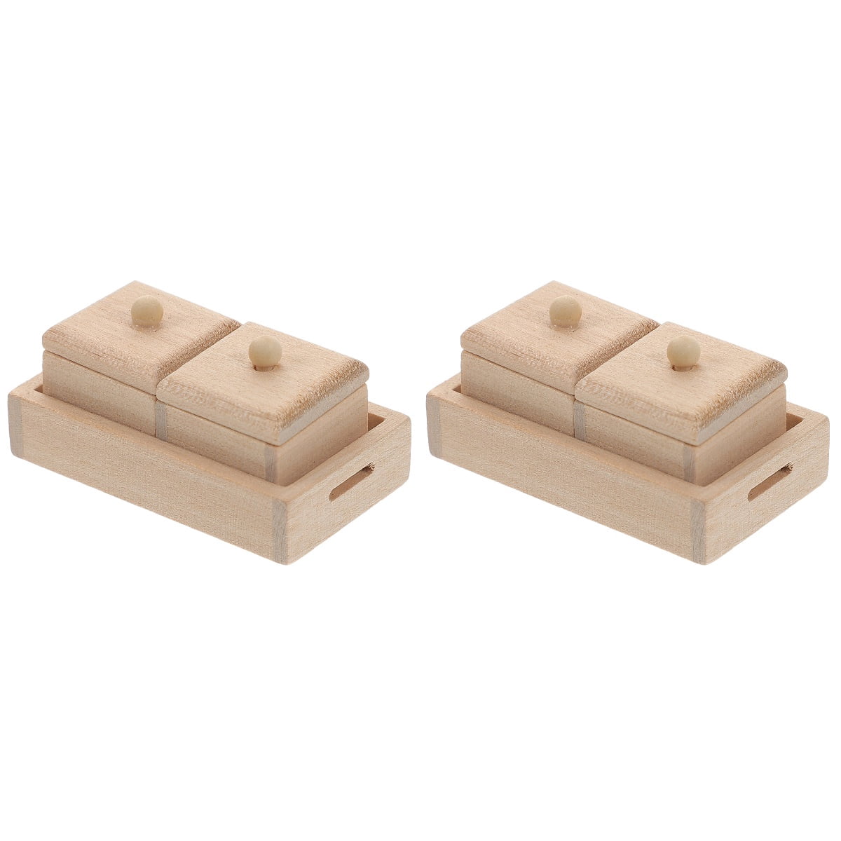 2 Sets Mini Storage Tray Toy Miniatures for Kids Dollhouse Snack ...