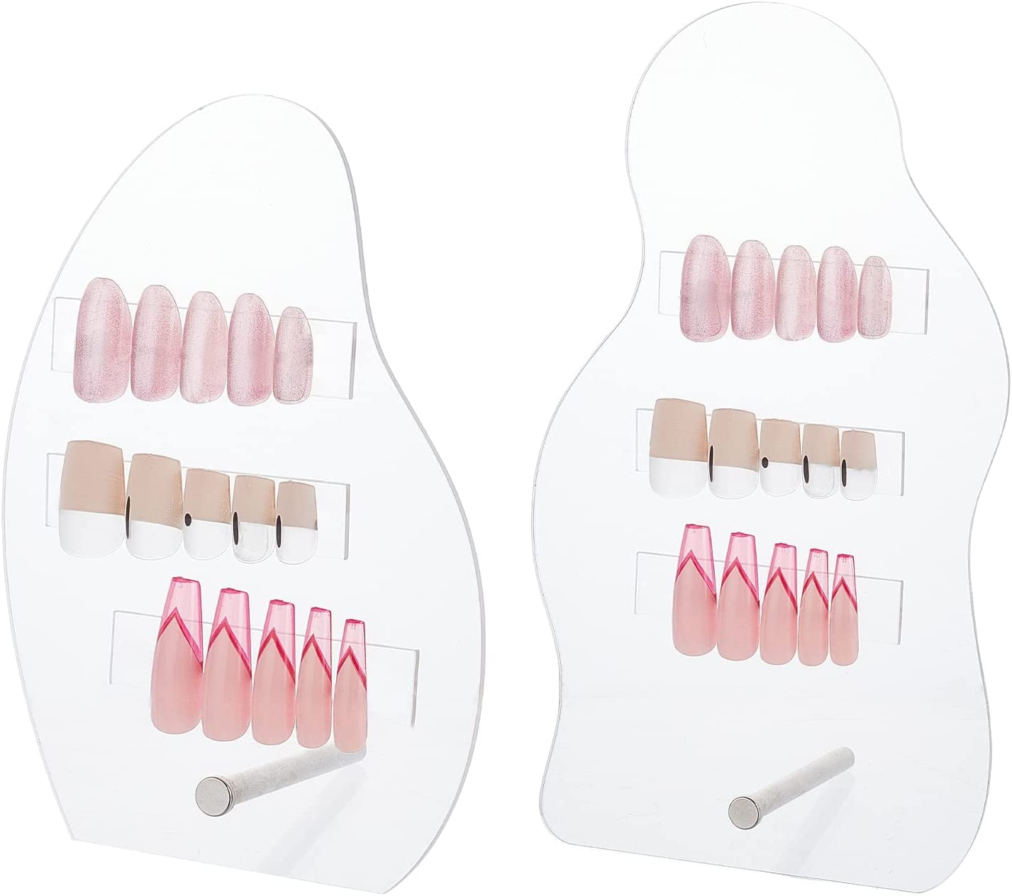2 Sets Nail Art Display Board 50pcs False Nail Tips Sample Display ...