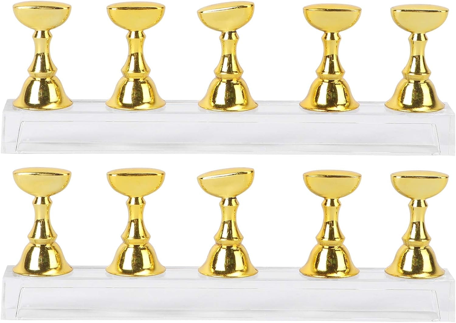 2 Sets Nail Art Display Stand Acrylic Fingernail Tips Holders Training ...