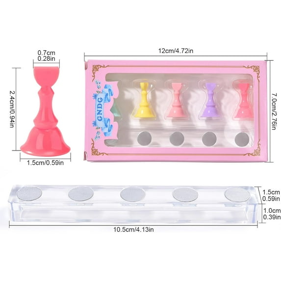 2 Sets Nail Stand For Press on Nails Art Display, Practice Fake Nail ...