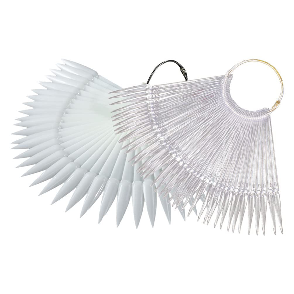 2 Sets Nail Swatch Sticks with Ring False Nail Sample Sticks Nail Art ...