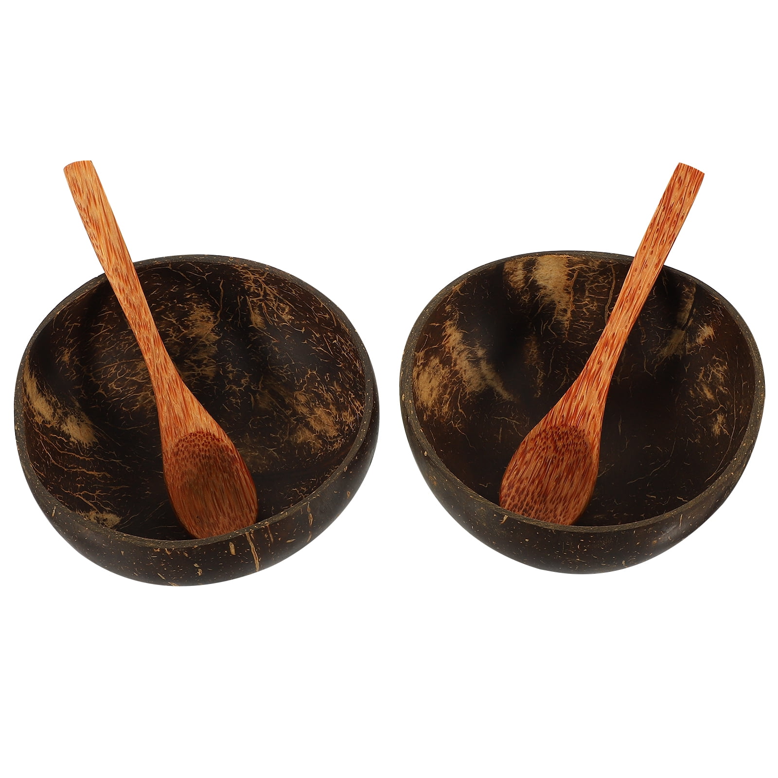 2 Sets Natural Coconut Shell Bowl Set Coconuts Shell Container ...