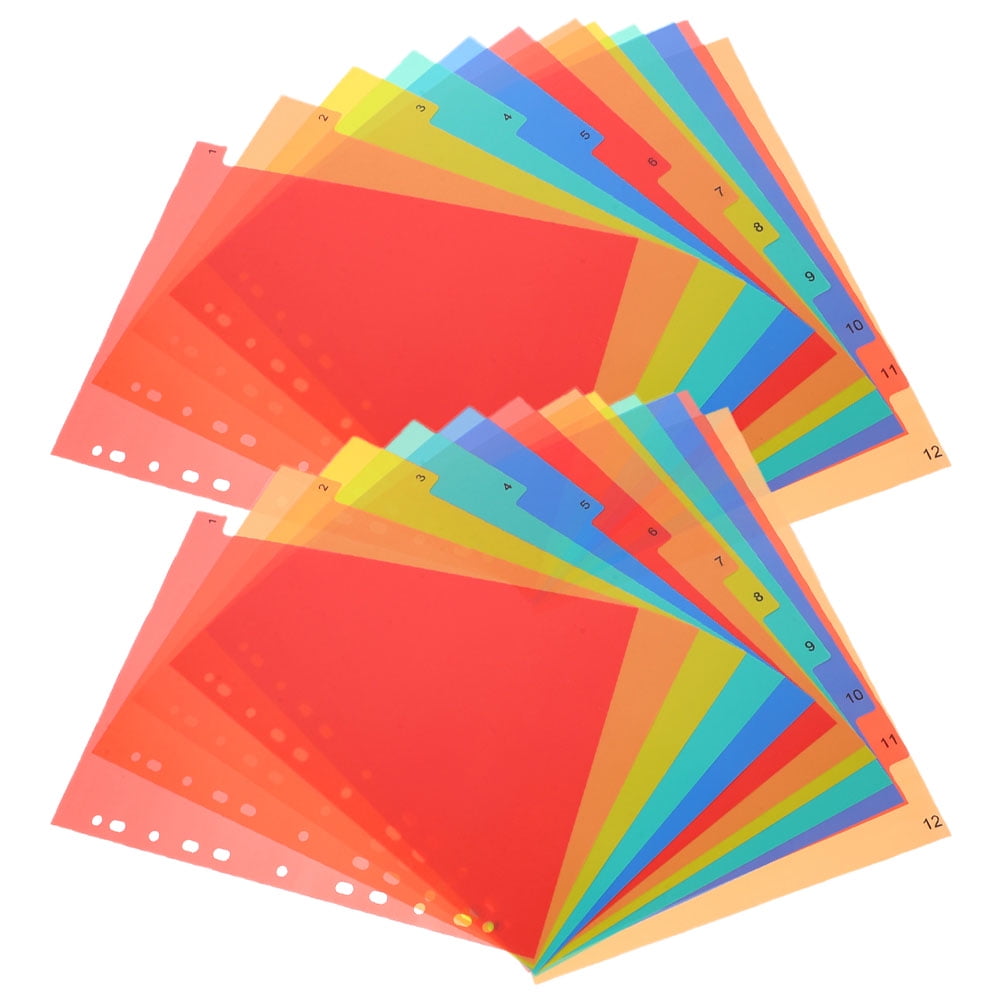 2 Sets Of Plastic Binder Dividers With Tabs Cute Binder Index Divider ...