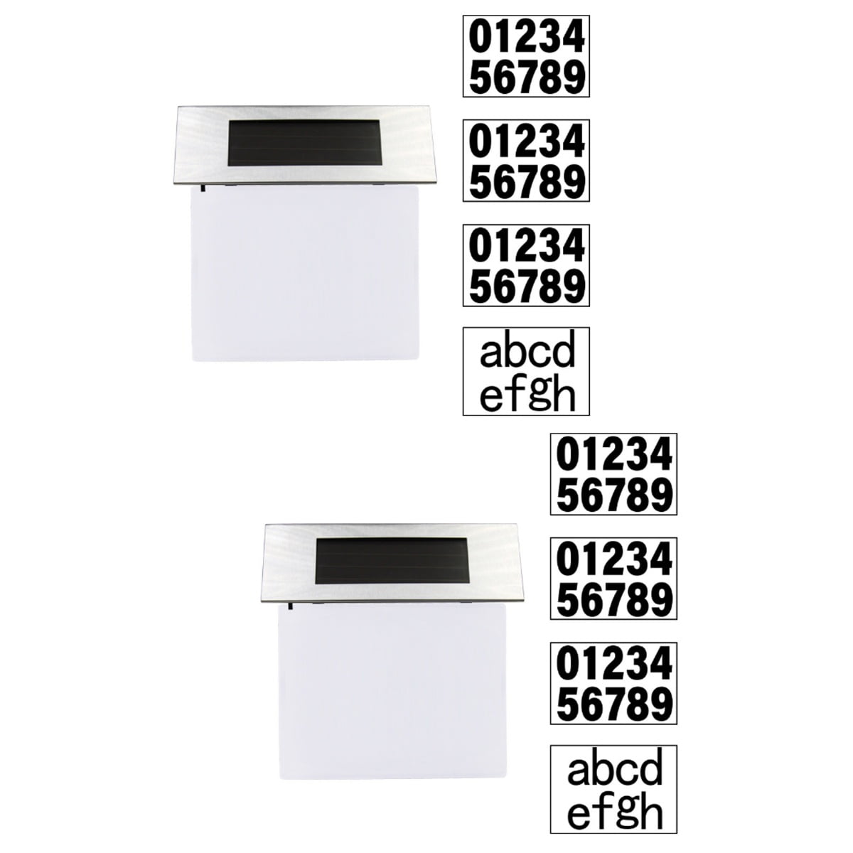 2 Sets Outdoor LED Address Sign Waterproof House Number Sign Solar ...