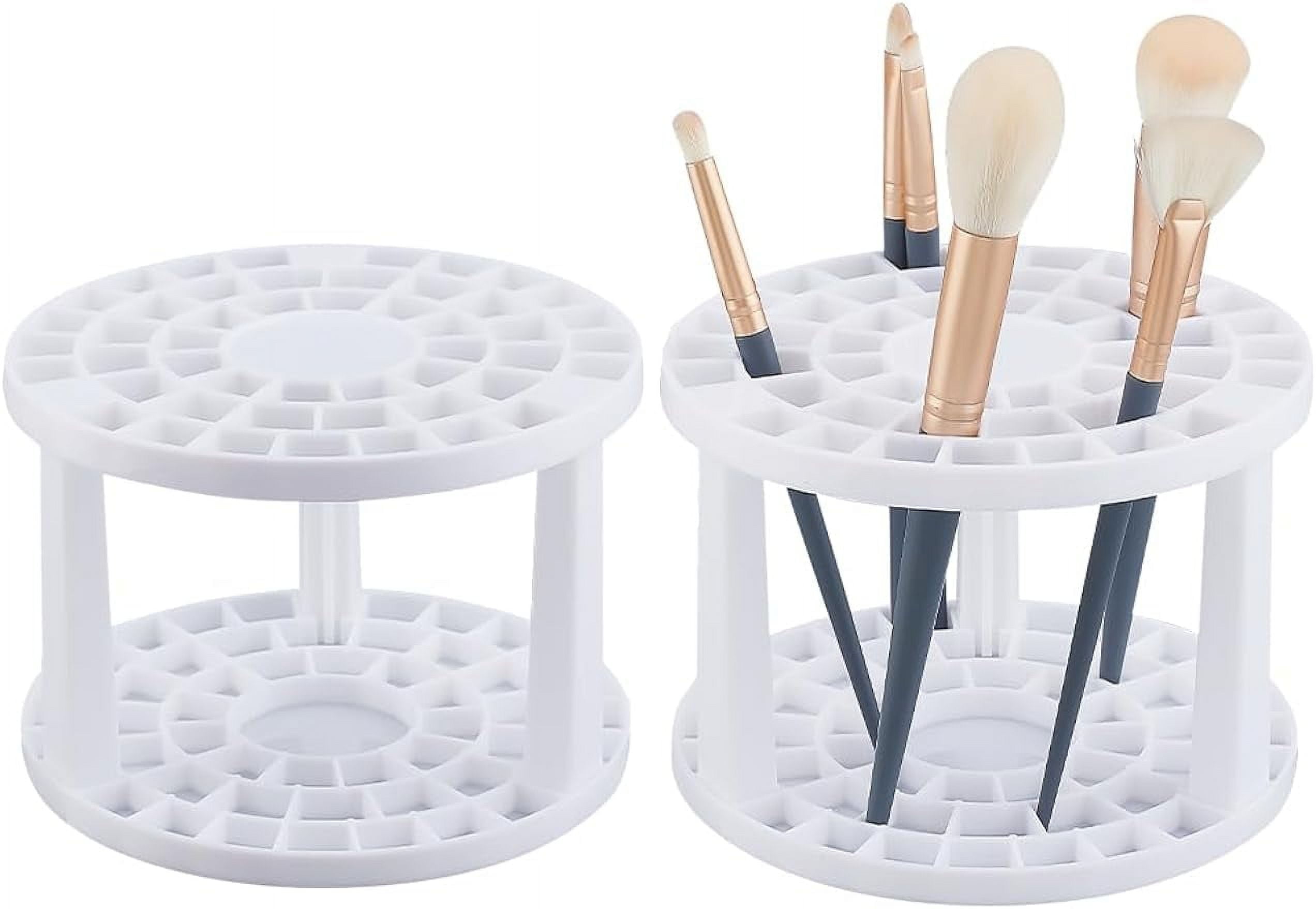 2 Sets Paint Brush Holders 49 Holes Makeup Brush Holder Organizer Round ...