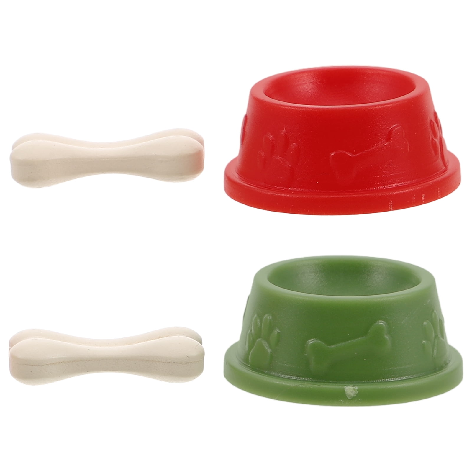 2 Sets Pet Bowl Toy for Kids Mini Dog Animals Simulated Pot Realistic ...
