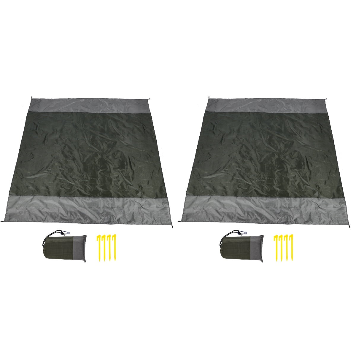 Eease 2 Sets Picnic Blanket Foldable Large Beach Mat Picnic Rug ...