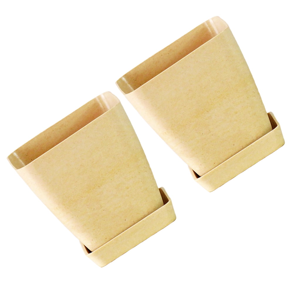 2 Sets Plant Small Square Flower Pots Succulent Vase Floral Decor ...