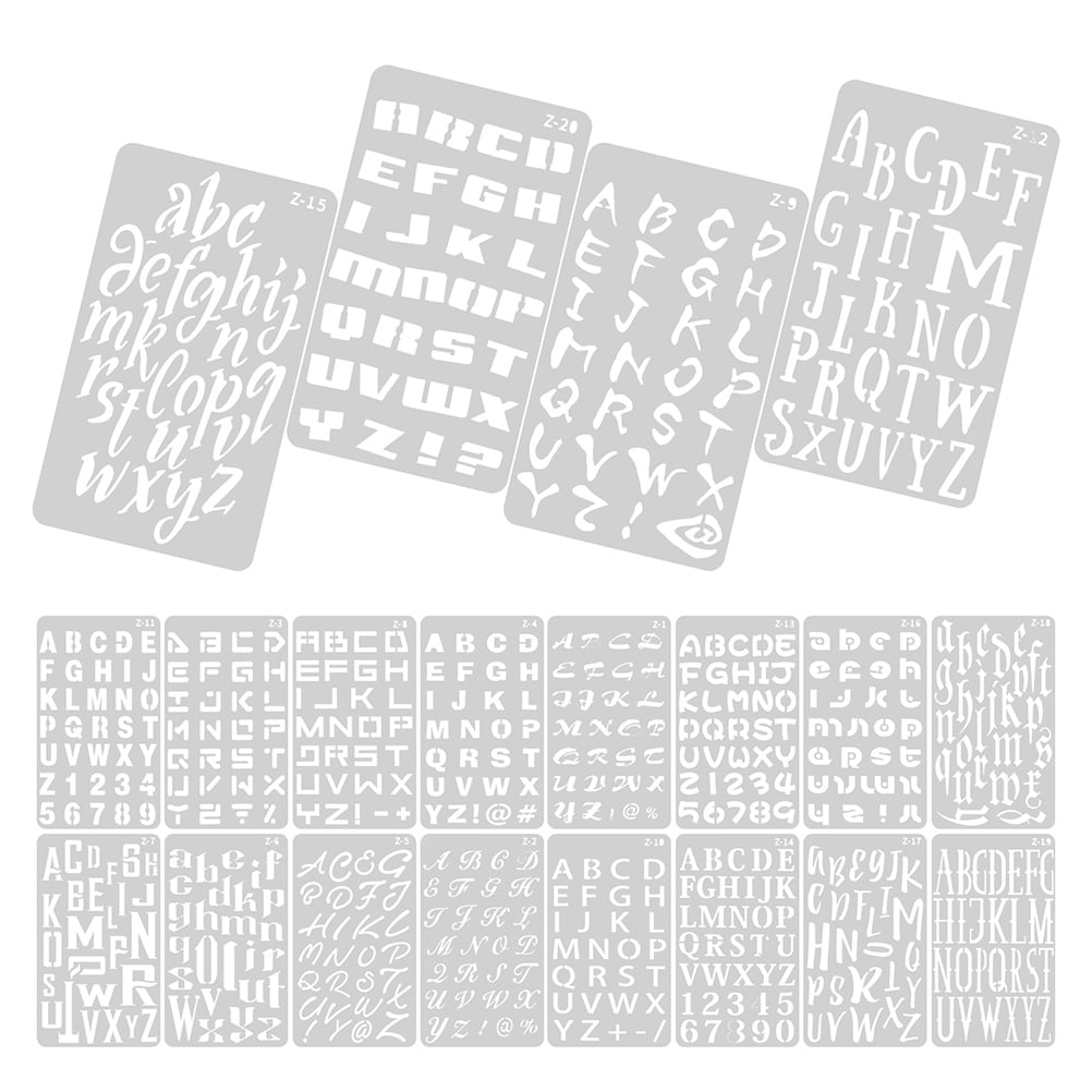 2 Sets Plastic Alphabet Stencils For Diy Craft Projects Reusable ...