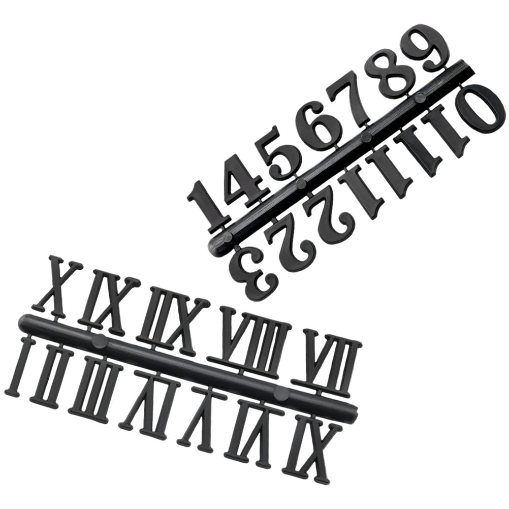 Black Plastic Clock Numbers for DIY Repair and Replacement 2 Sets Clock ...
