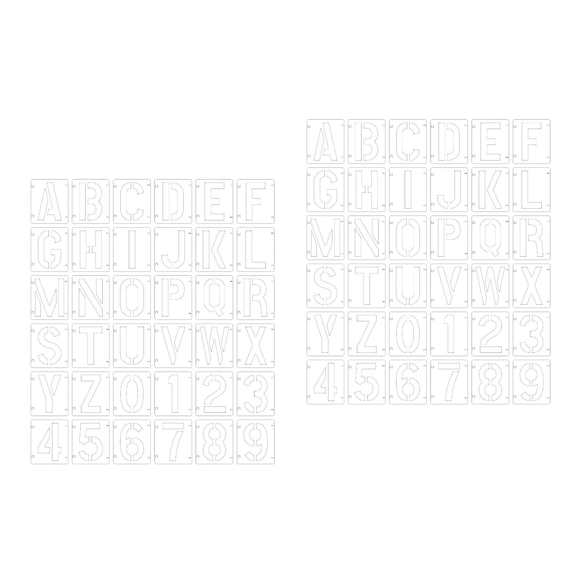 2 Sets Plastic Drawing Stencils Reusable Number Stencils Plastic Letter ...
