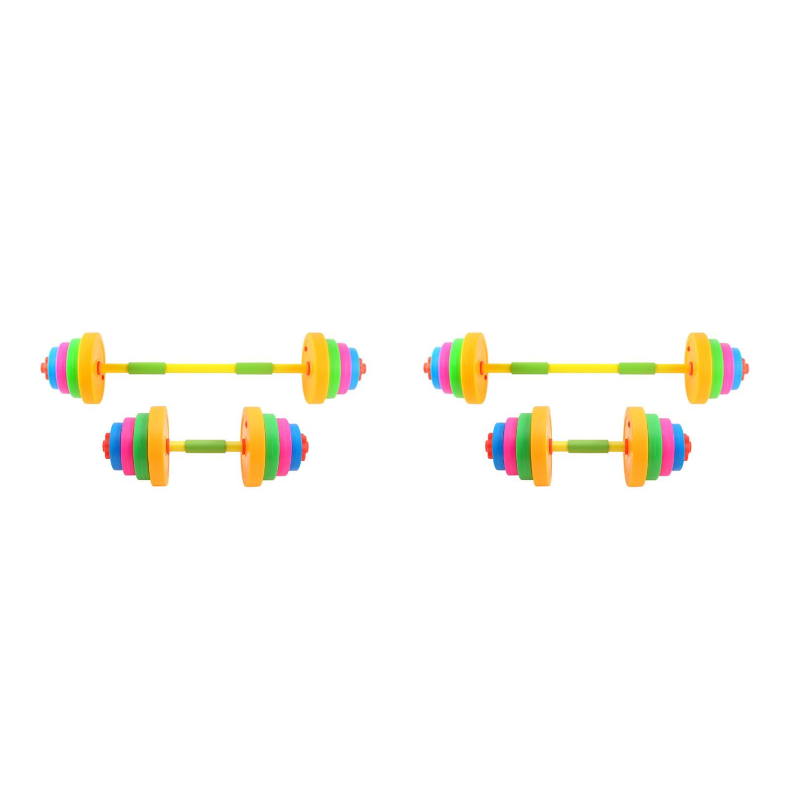 2 Sets Plastic Dumbbell Kids Adjustable Barbell Kids Exercise Dumbbell ...