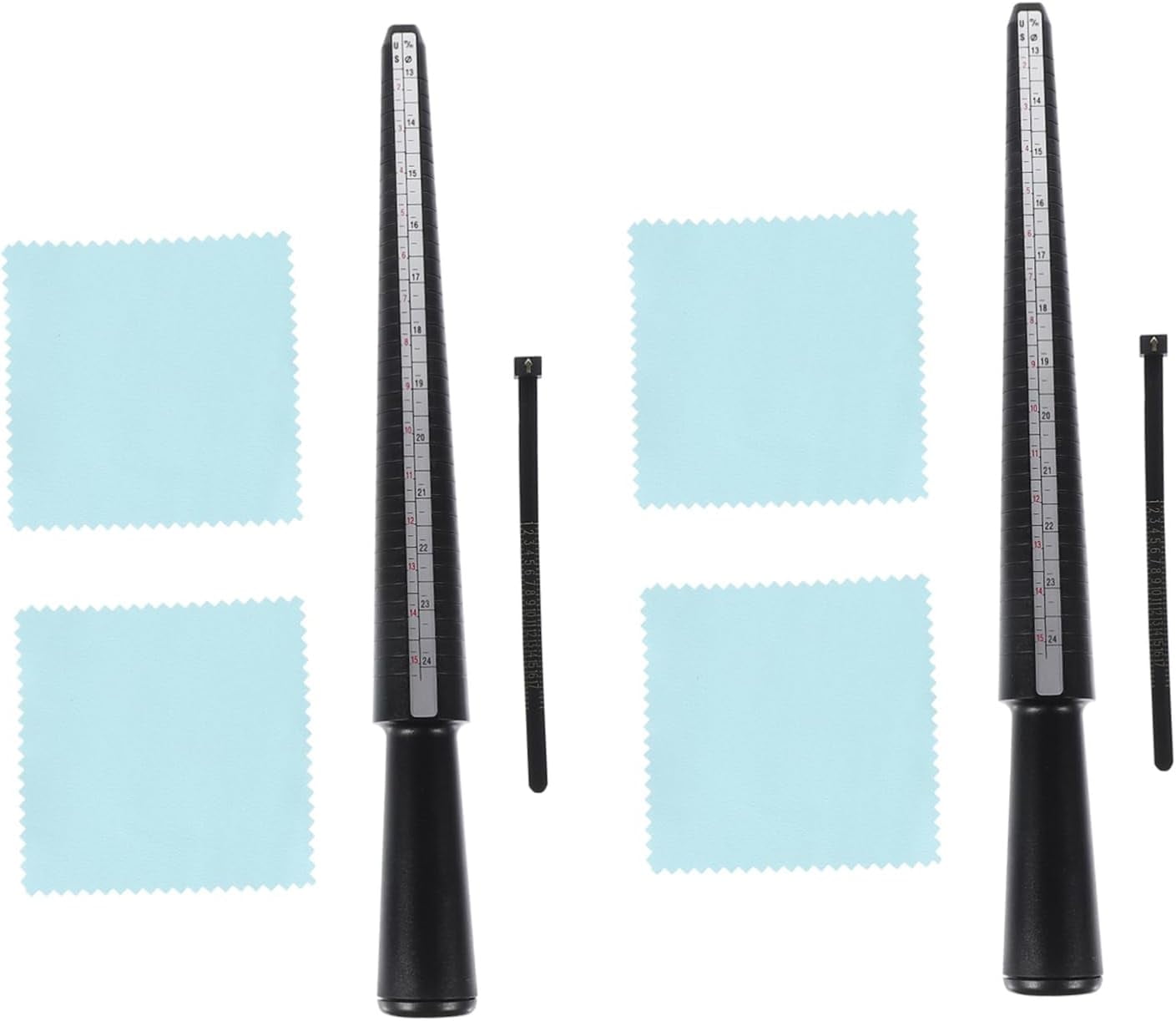 2 Sets Plastic Ring Plastigauge Jewelry Sizing Tools Mandrel Finger ...