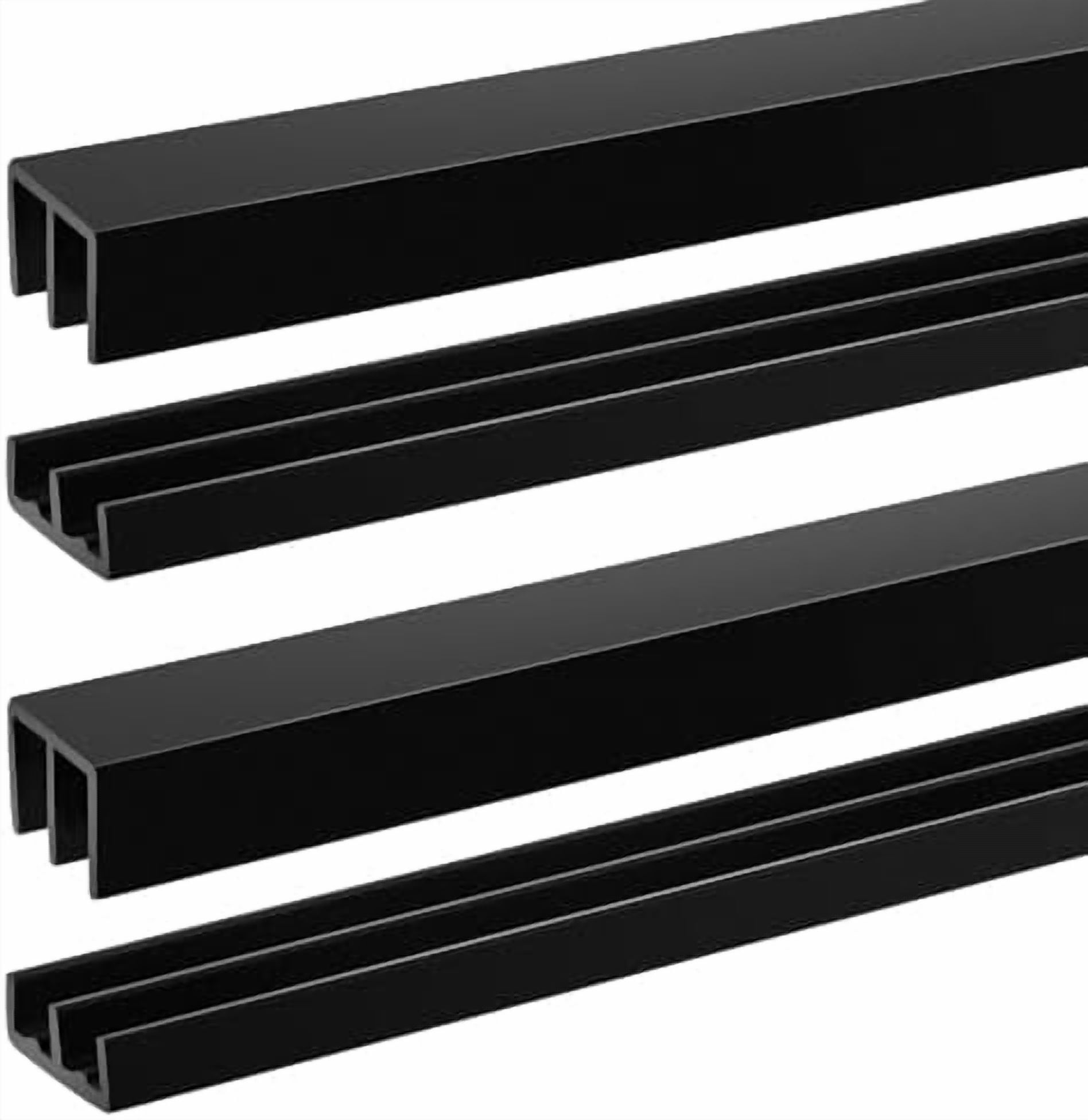 2 Sets Plastic Sliding Door Track Set for Cabinet Double Rails Panel ...