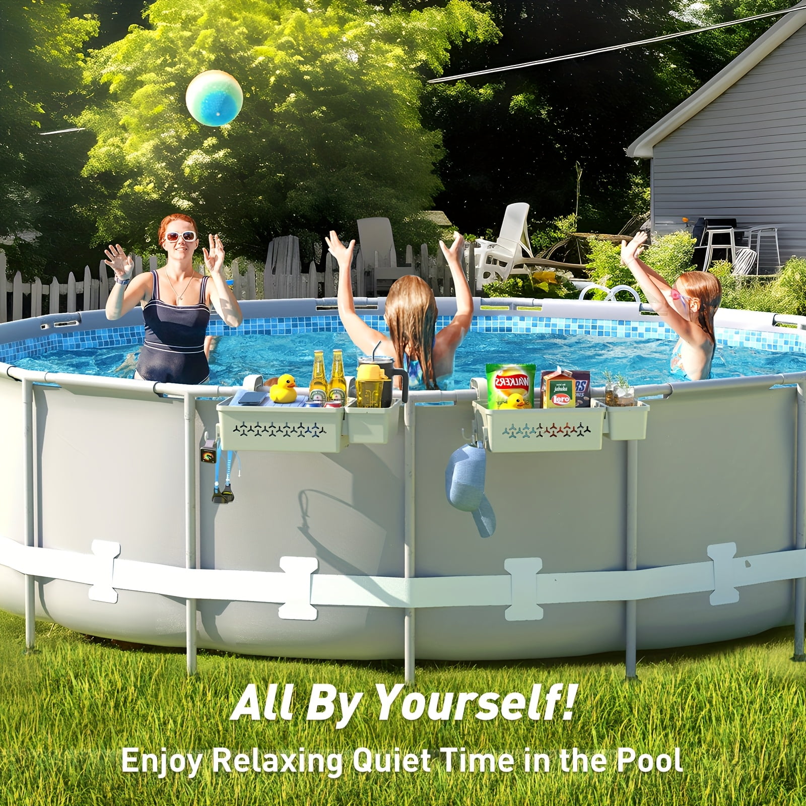 [2 Sets Poolside Storage] 2 Sets Poolside Storage Basket | Above Ground Pool Accessories ...