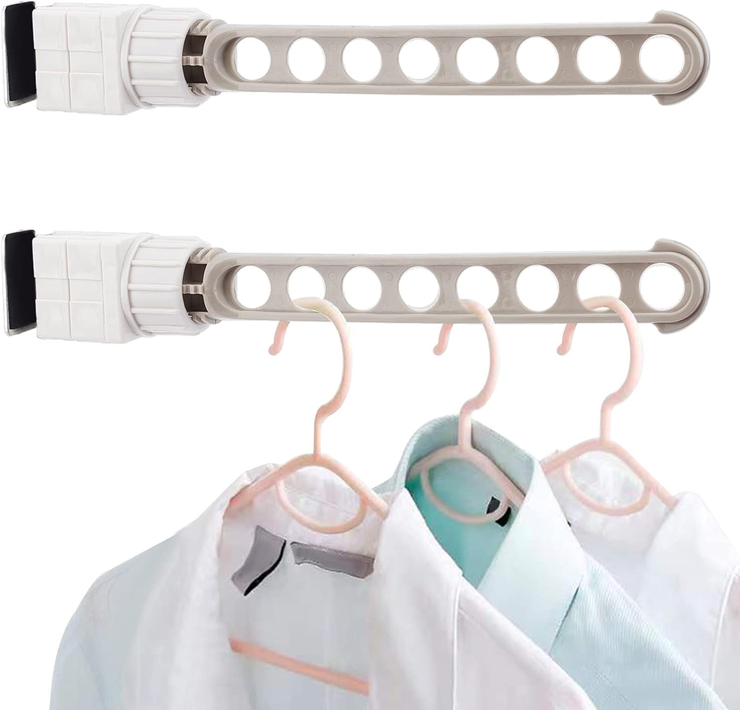 2 Sets Portable Clothes Drying Rack Hangers with 8 Hanging Holes Window ...