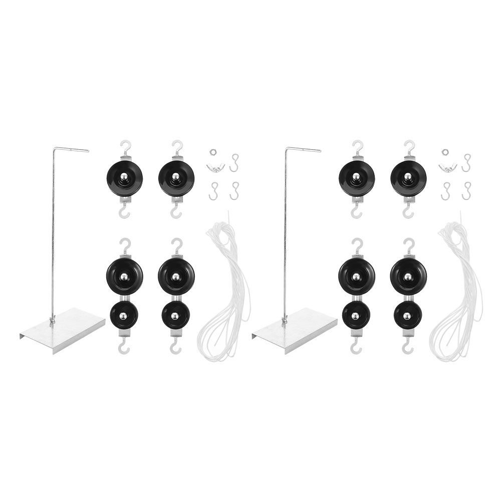 2 Sets Pulley Block and Bracket Fixed Rigging Blocks Experiment ...