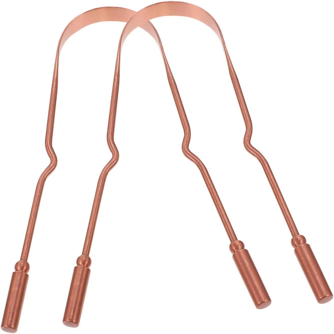 2 Sets Pure Copper Tongue Scraper Metal Cleaner Hand Squeegee Stainless ...