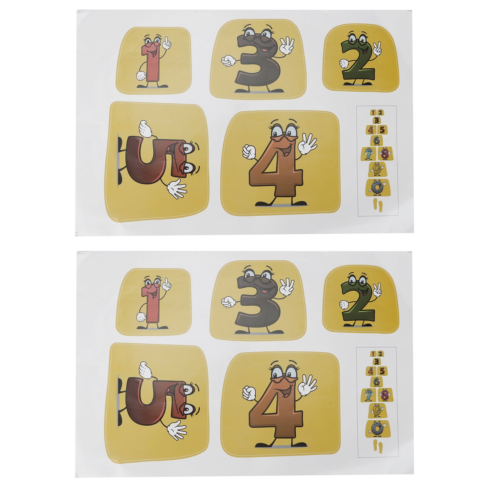 2 Sets Puzzle Decorative Wall Sticker Digital Jumping Grid Sticker ...