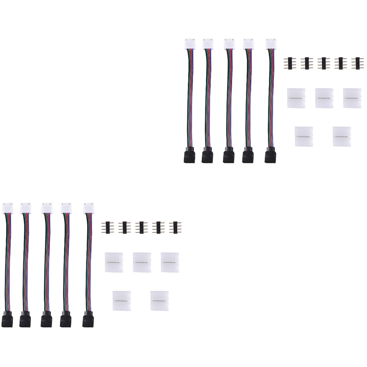 2 Sets RGB LED Light Strip Connector 4 Pin LED Strip Jumper 10mm Strip ...