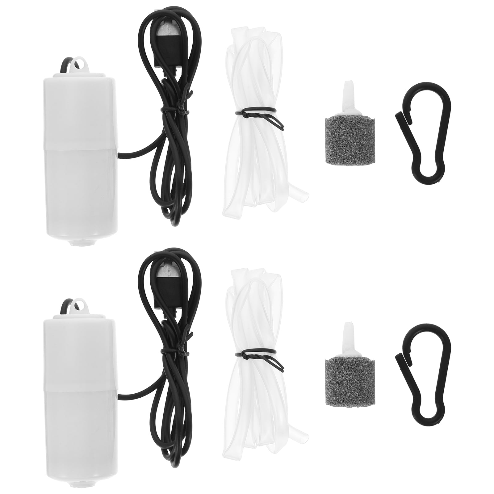 2 Sets Rechargeable Small Aquarium Air Pump Oxygen USB for Fish Tank ...