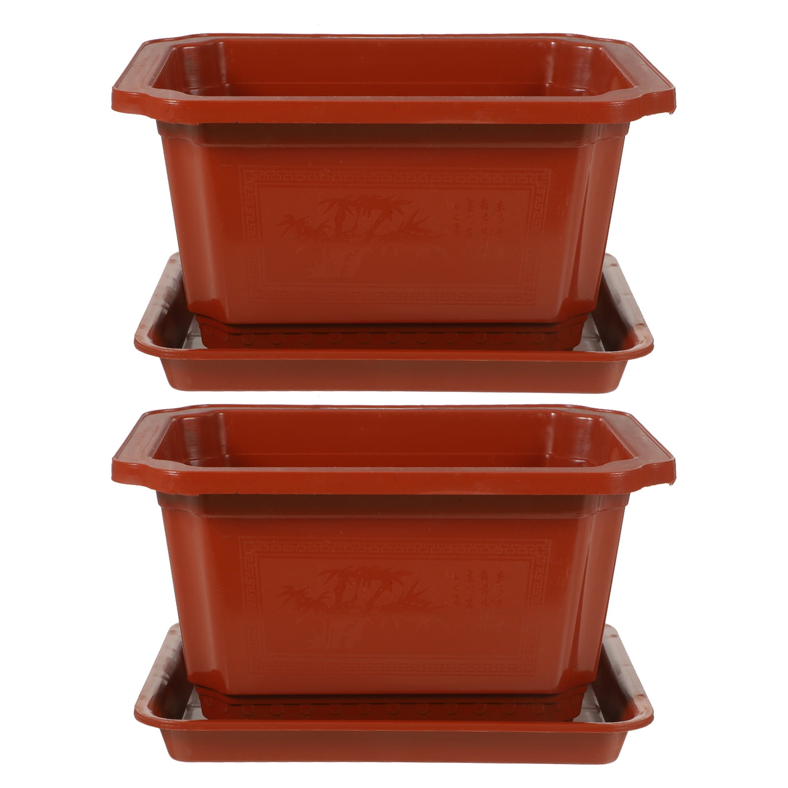 2 Sets Rectangle Plant Pot Bonsai Training Pots Flower Succulent Pots ...