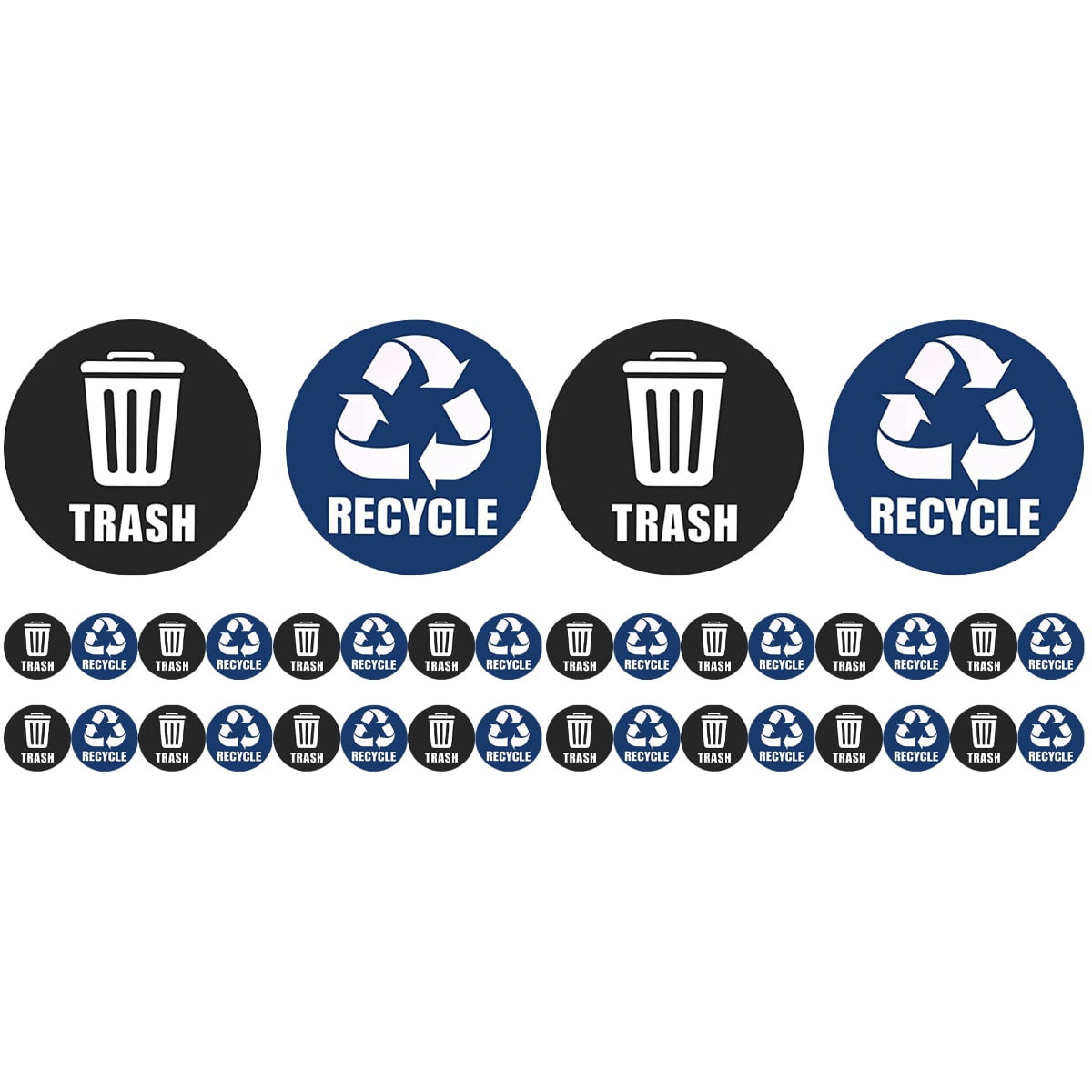2 Sets Recycling Stickers Adhesive Trash Can Recycling Signs Waste Bin ...
