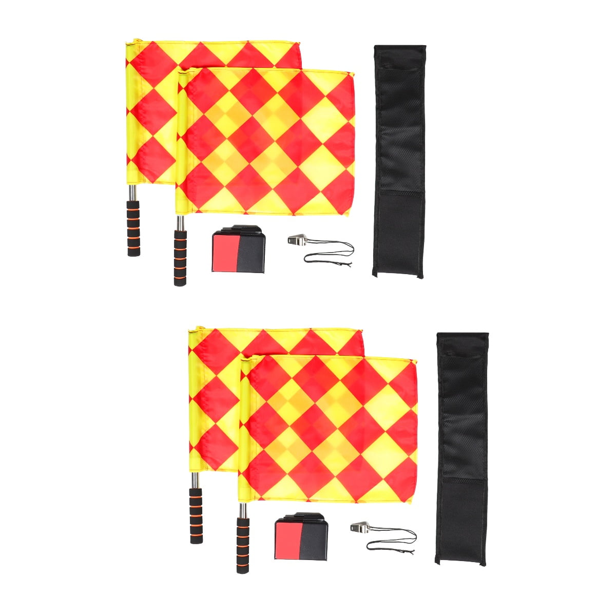 2 Sets Referee Banner Soccer Cards Items Football Linesman Flags Pole ...