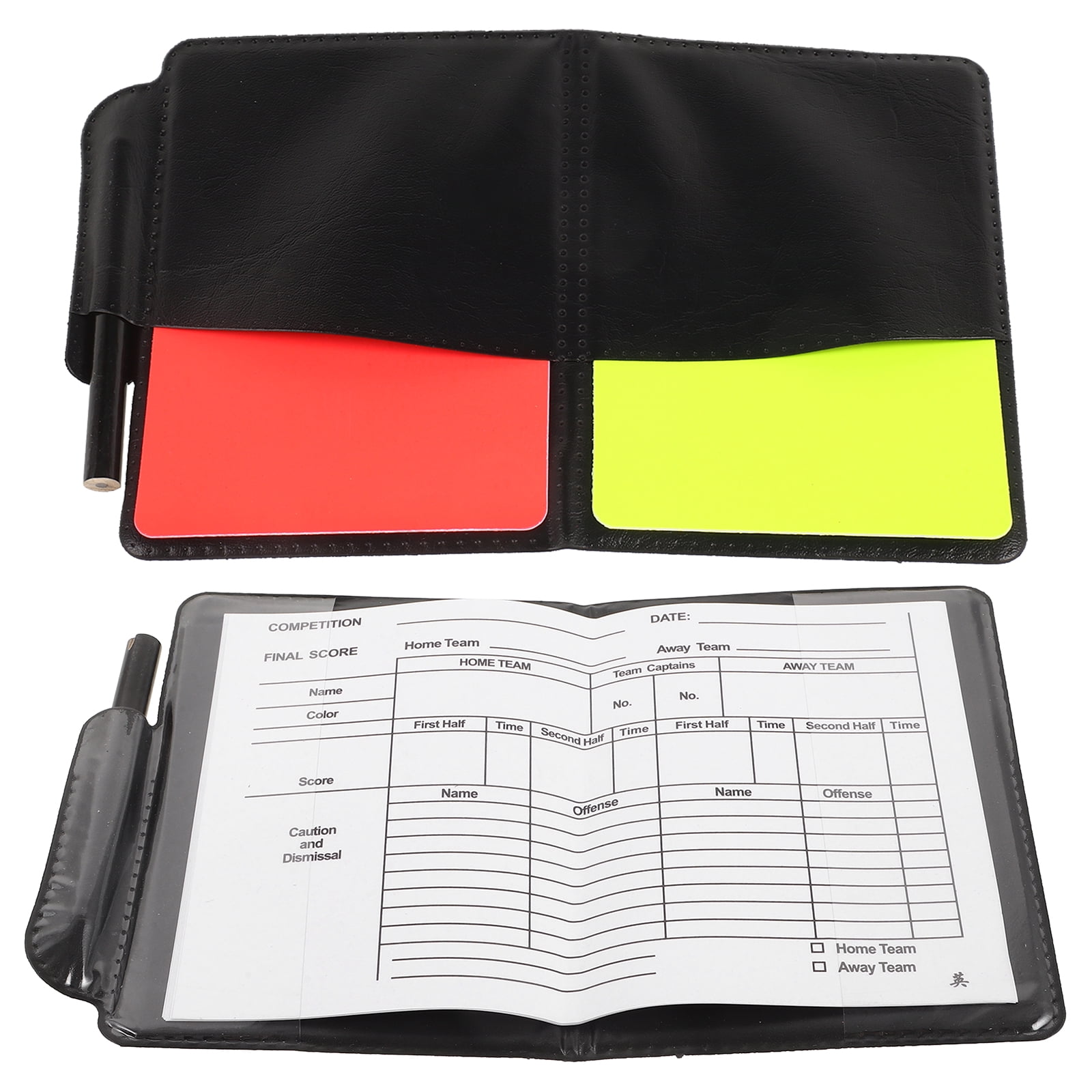 2 Sets Referee Border Flag Football Soccer Card Referee Notepad Pen ...