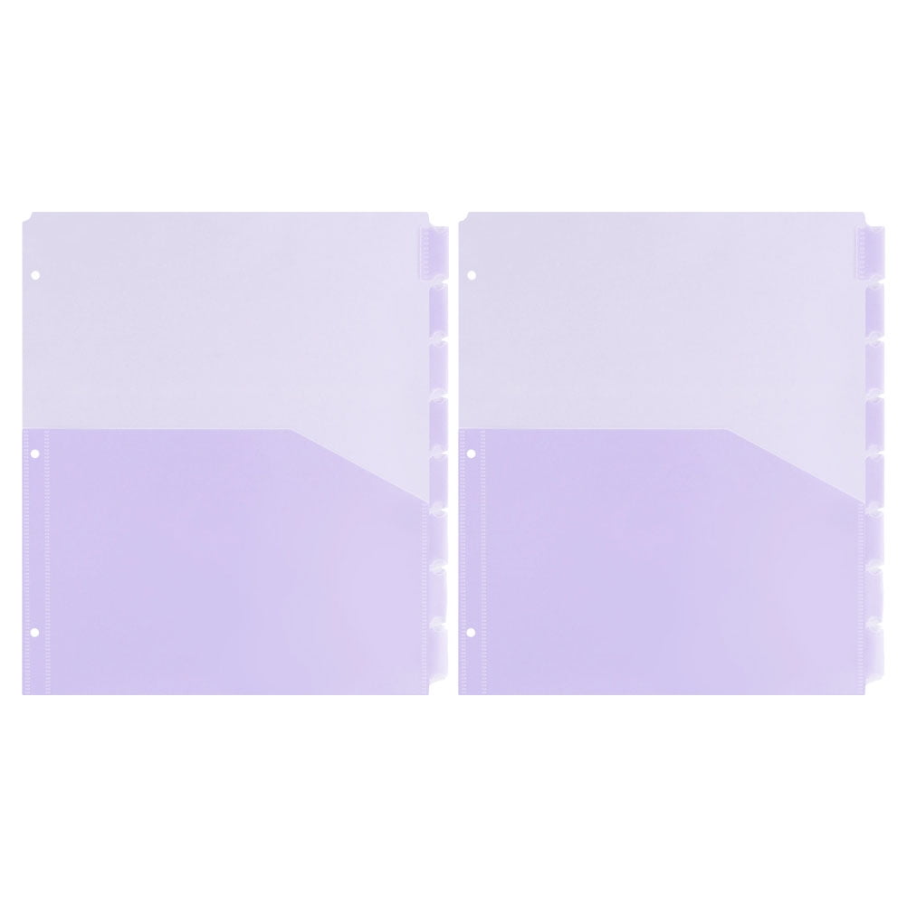 2 Sets of 3 Hole Binder Dividers for A4 Binders with Tabs and Pockets ...