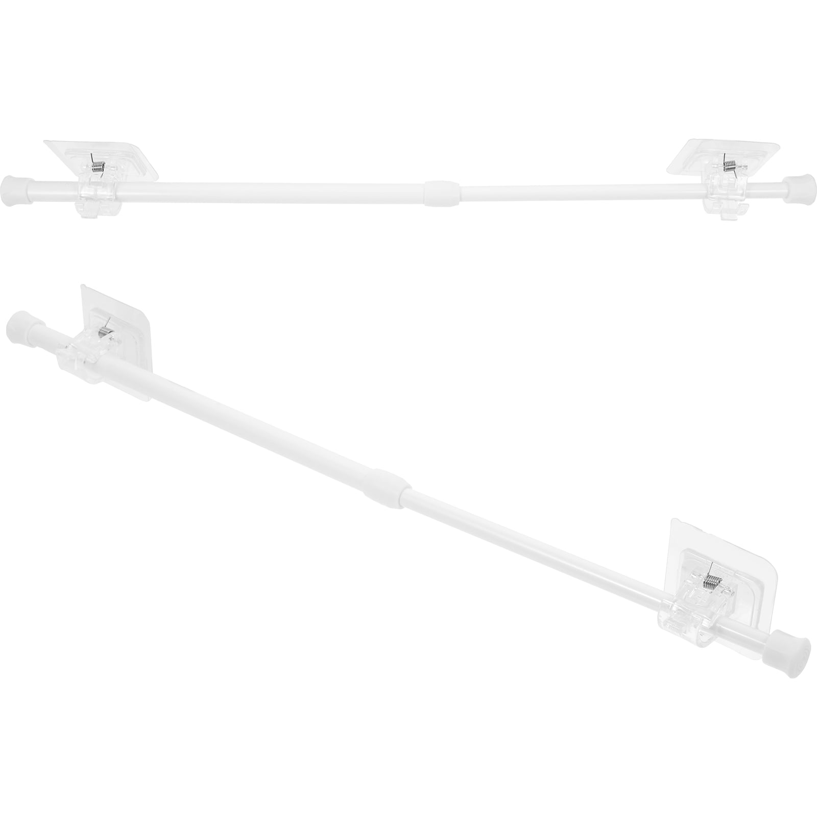 2 Sets Retractable Curtain Rod Telescopic Bar No Nail Windows Curtains ...