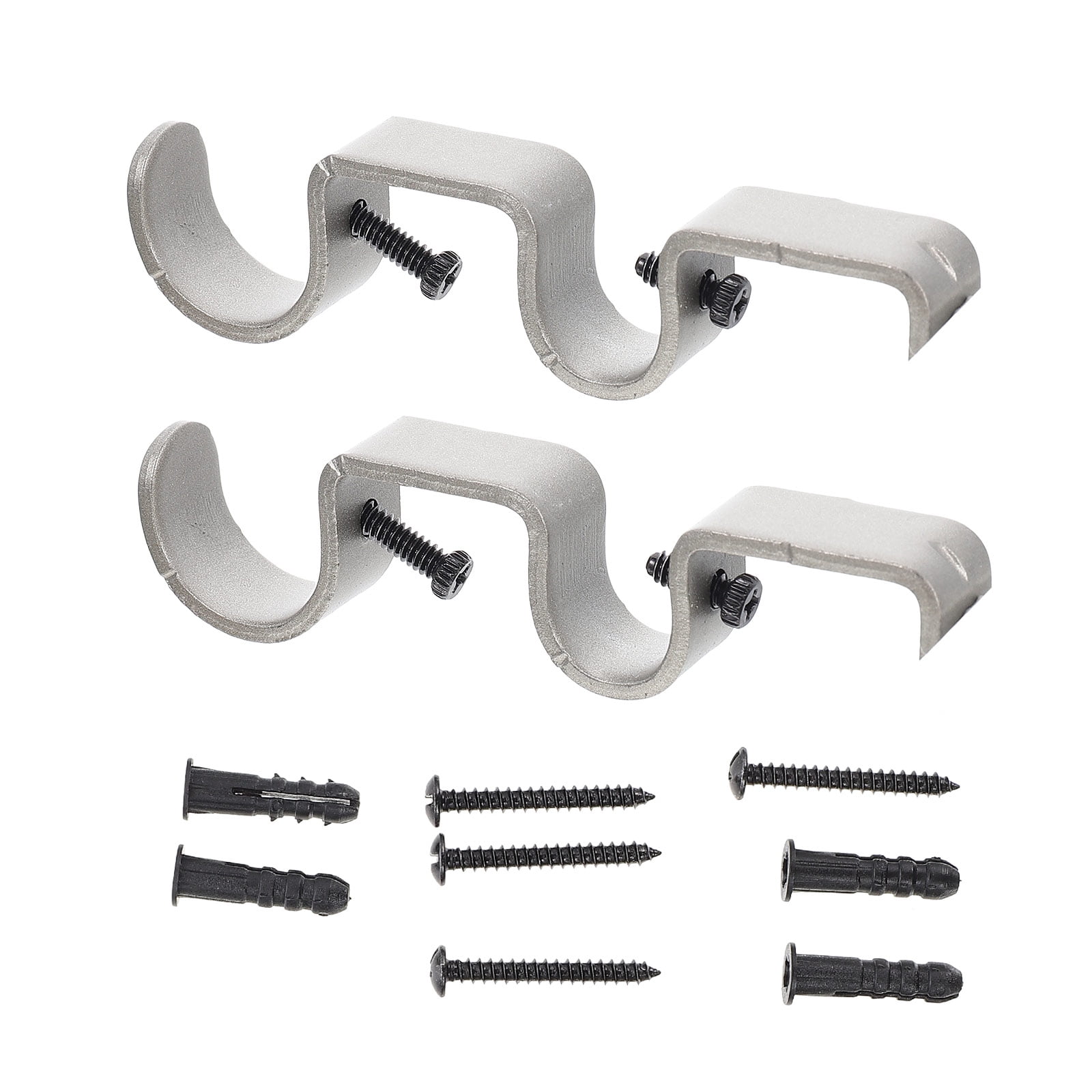 2 Sets Roman Pole Bracket Curtain Rod Coat Hangers Holder Fixing Tool ...