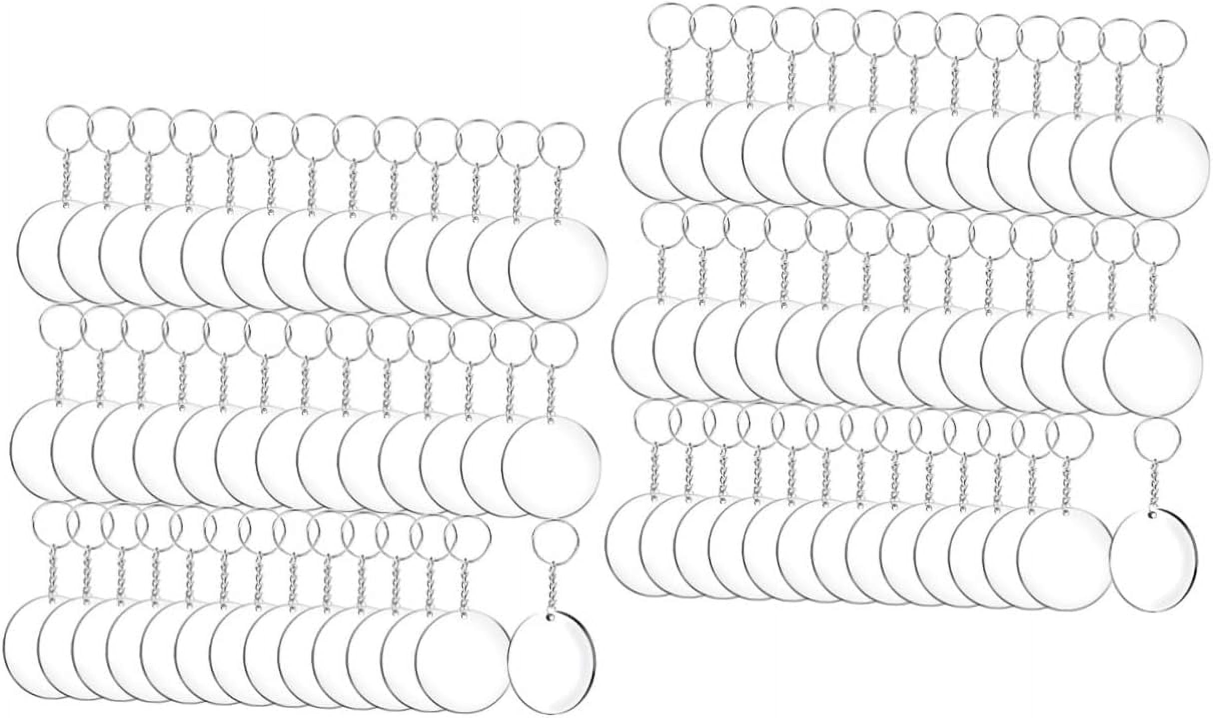 2 Sets Round Keychain Acrylic Tags Blank Keychains Key Chains for ...