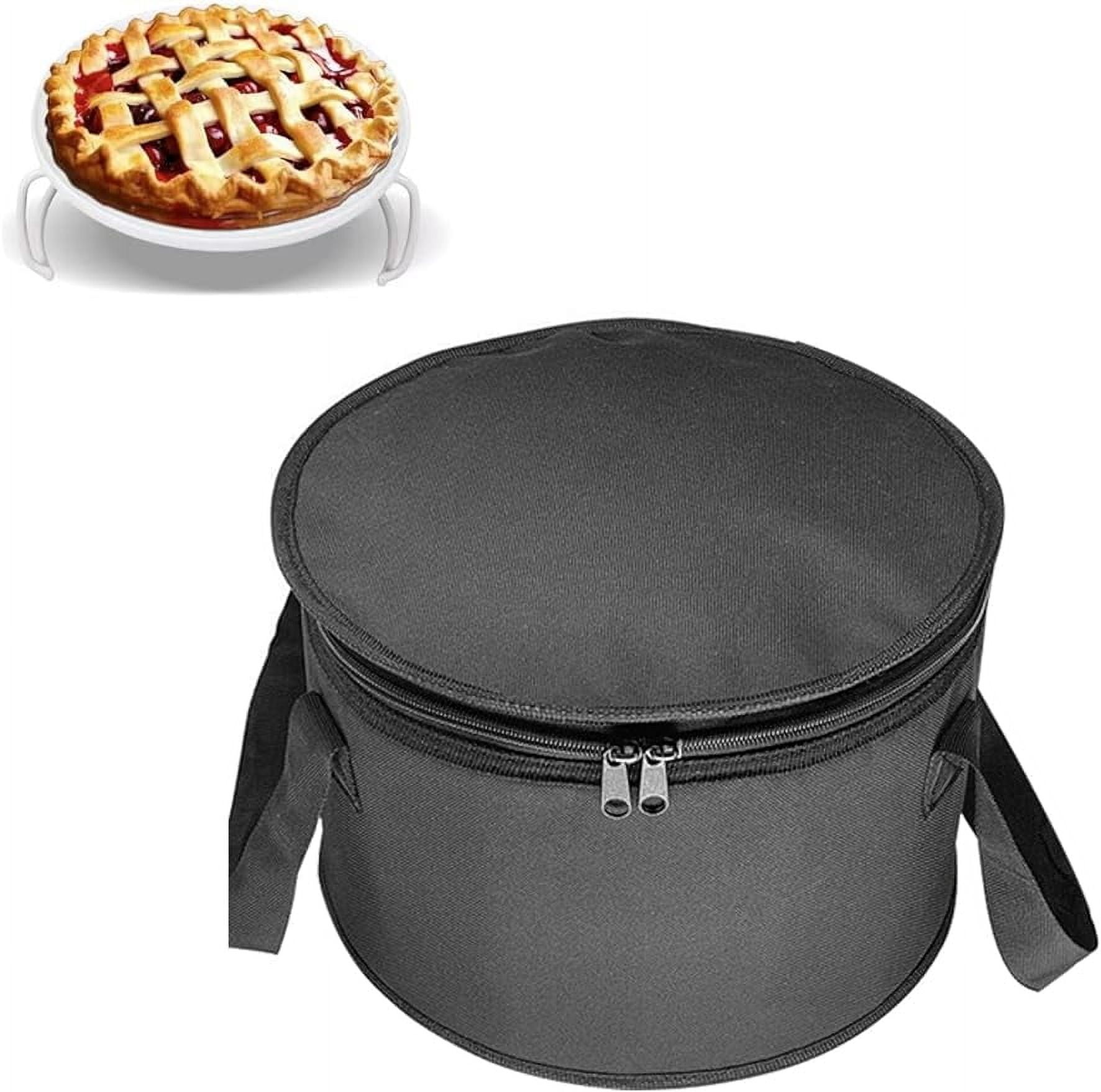 1 Set Round Pie Carrier 11 X 7 Inch with Dish Tray ，Pie Carrier with Lid And Handle，Pie Carrier ...