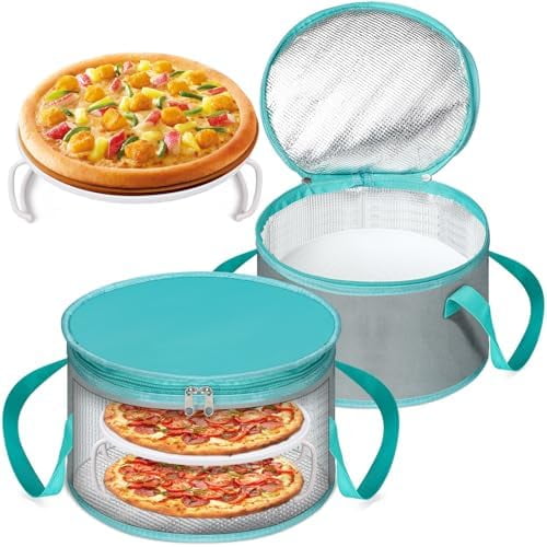 2 Sets Round Pie Carrier 11 x 7 Inch with Dish Tray Plate Stacker ...