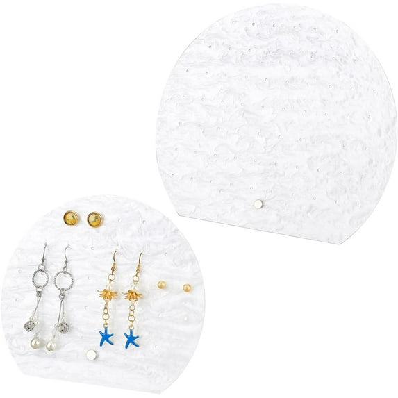 2 Sets Seashell Color Acrylic Earrings Display Stand 96 Holes ...