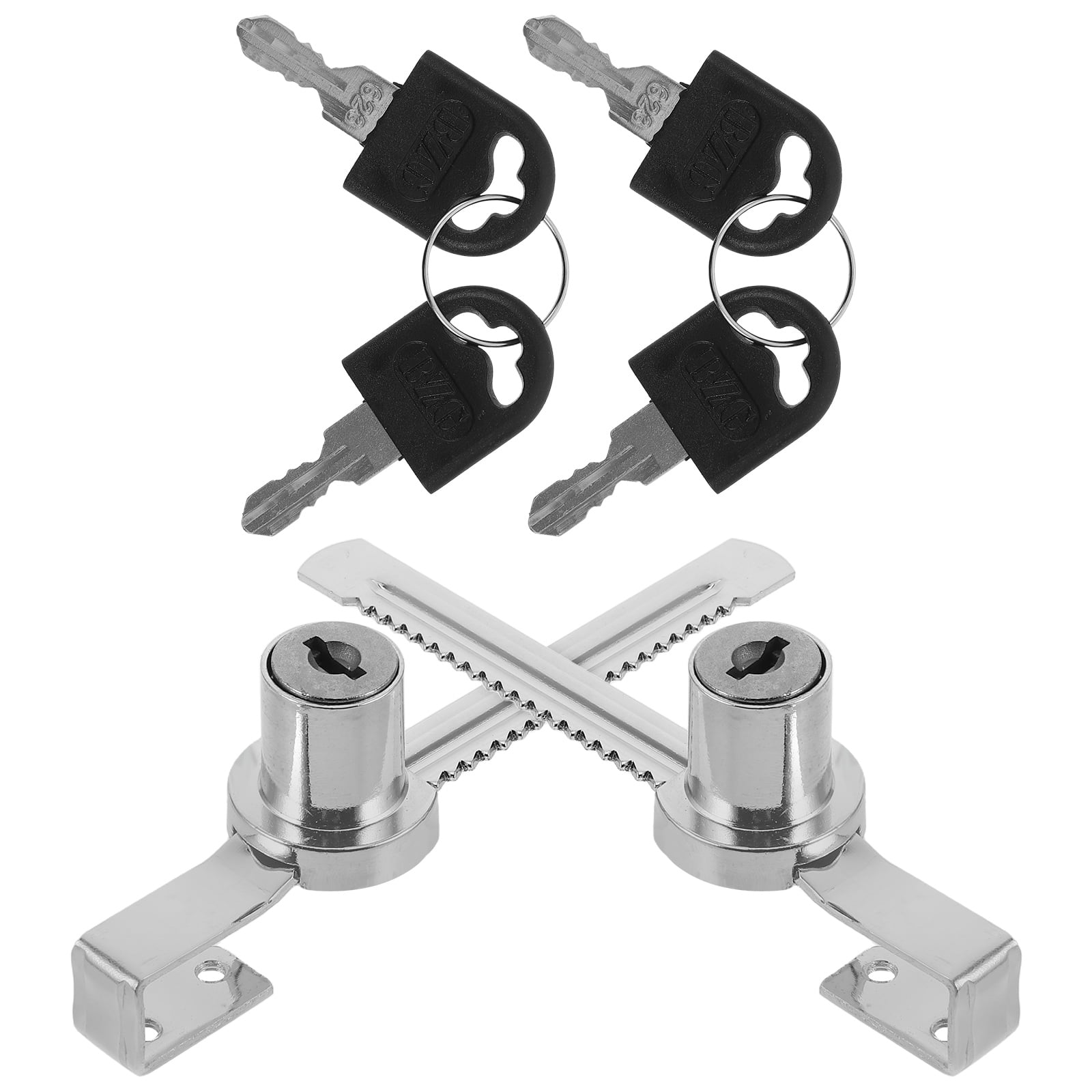 2 Sets Secure Sliding Glass Door Metal Lock with Key for Display Case ...