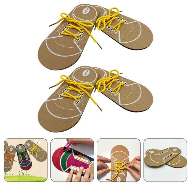 2 Sets Shoe Tying Teaching Kit Learn How to Tie Shoes for Kids Shoelace ...