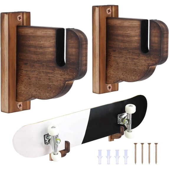 2 Sets Skateboard Display Stands Skateboard Wall Rack Display Wooden ...