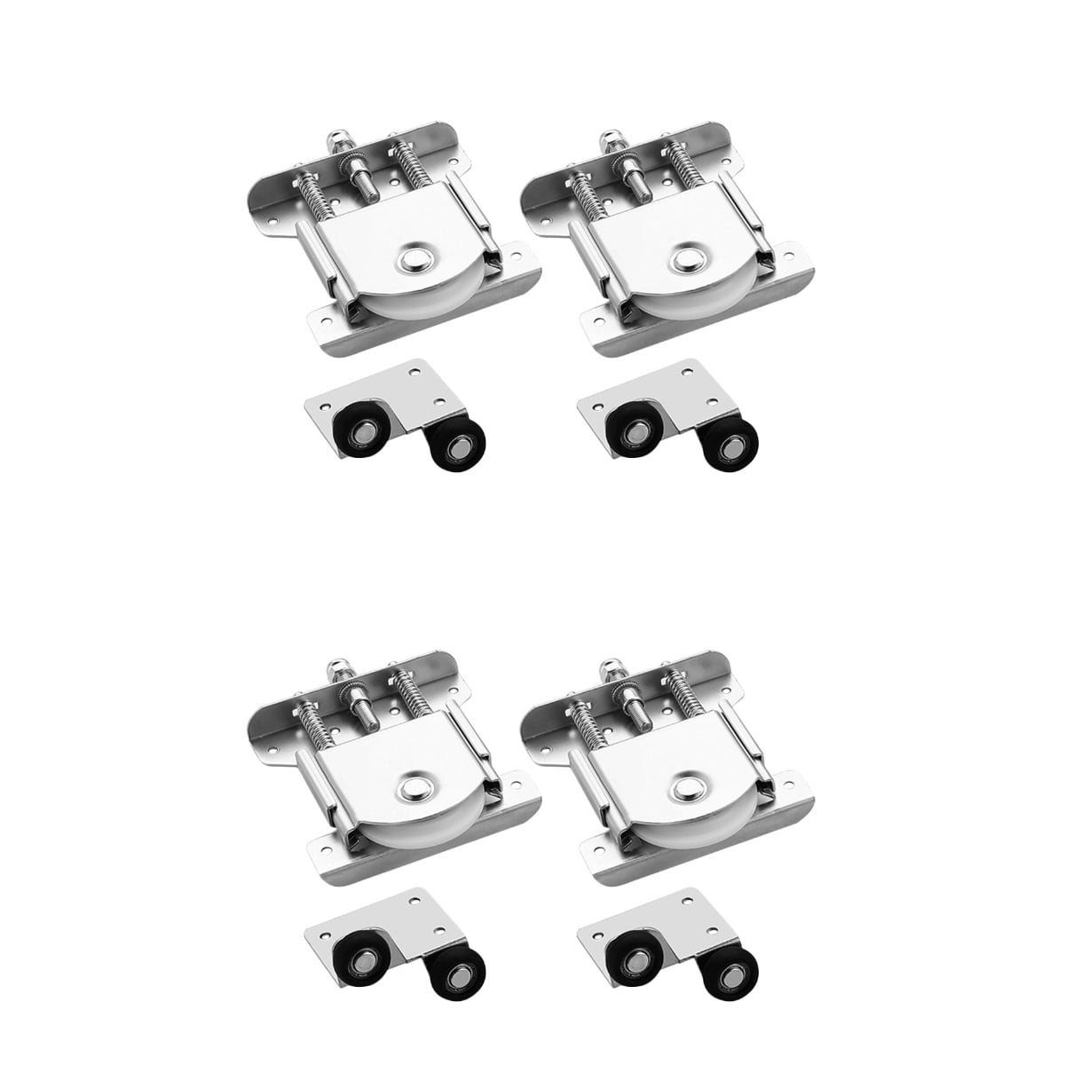 2 Sets Sliding Door Pulleys Sliding Cabinet Door Track Floor Guide ...
