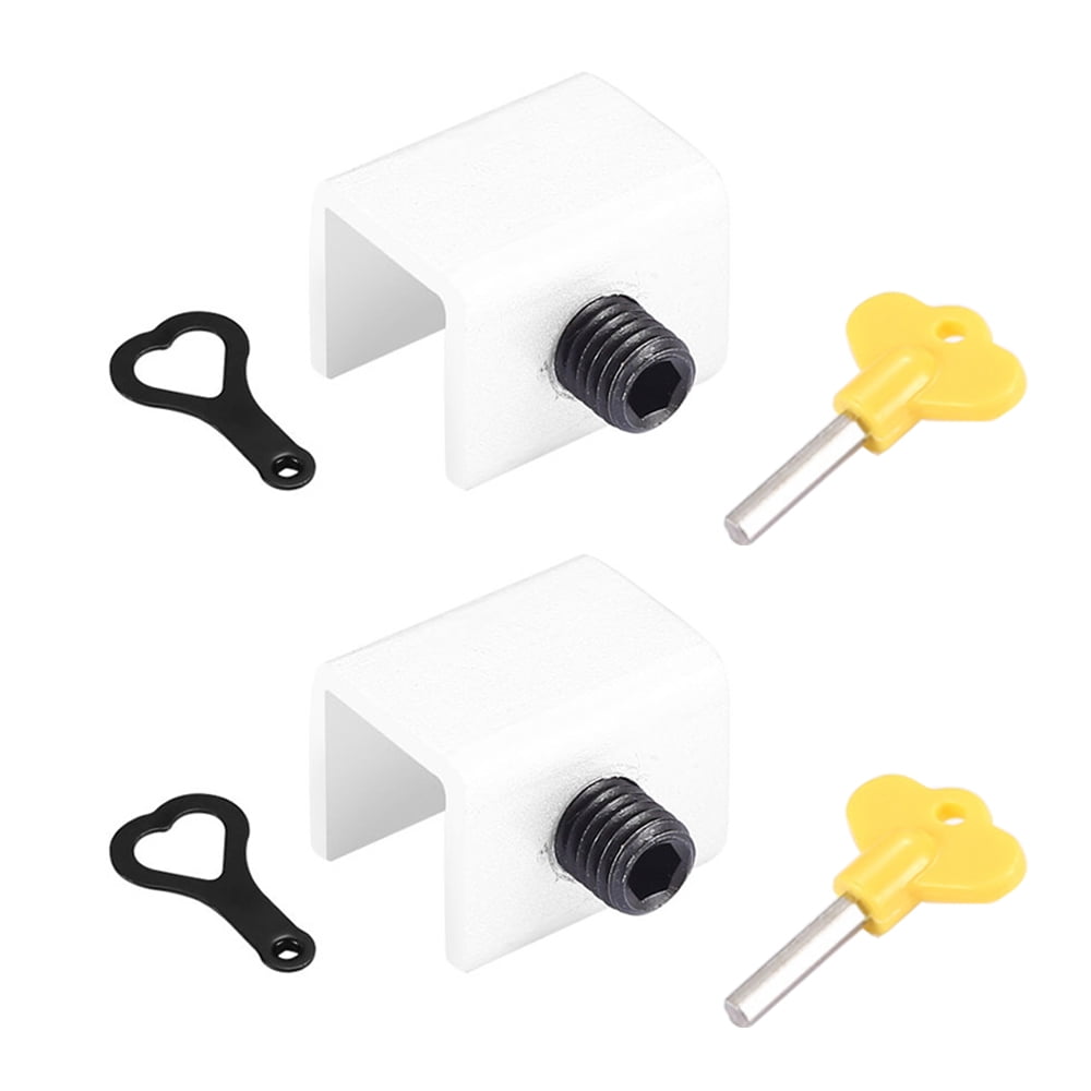 2 Sets Sliding Security Window Locks With Key, Window Stoppers For ...